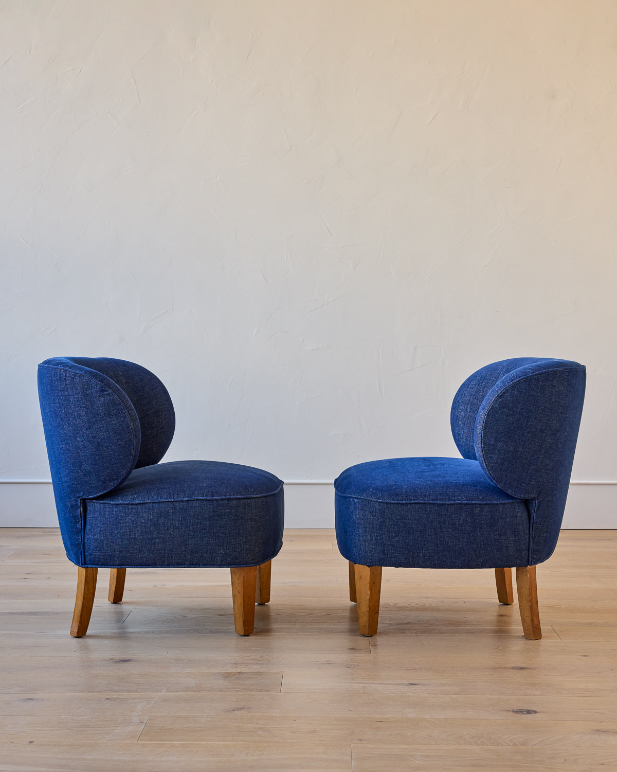 Pair of Blue Wingback Chairs
