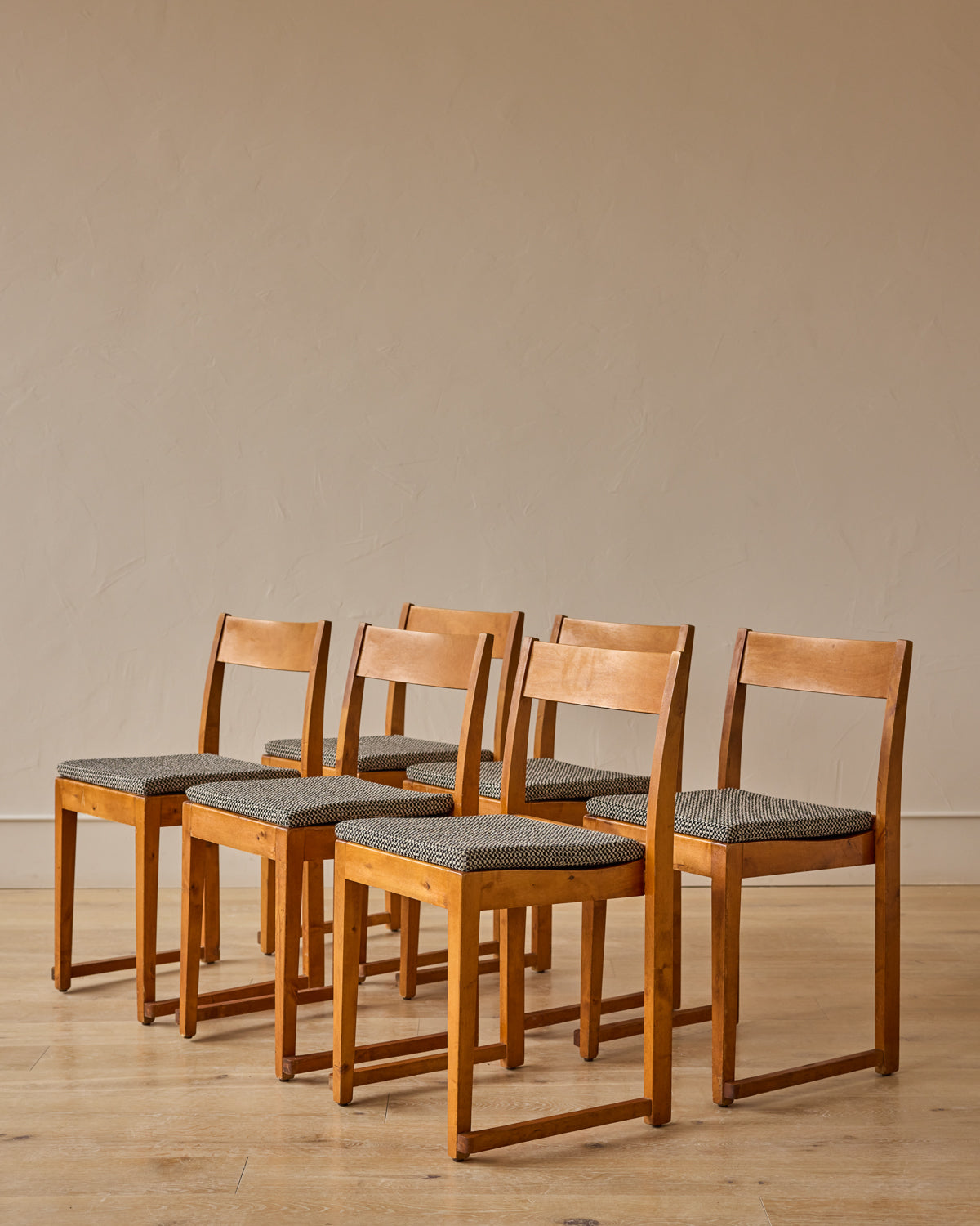 Set of Stacking Birch "Orchestra Chairs"